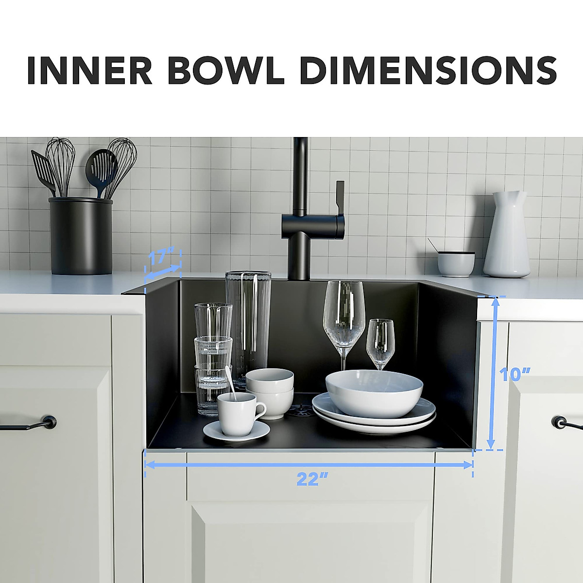 Zeesink Black Kitchen Sink 25" X 22",Single Bowl Kitchen Sink,Drop In Utility Sink,Top Mount Bar Sink,Stainless Steel Kitchen Sink