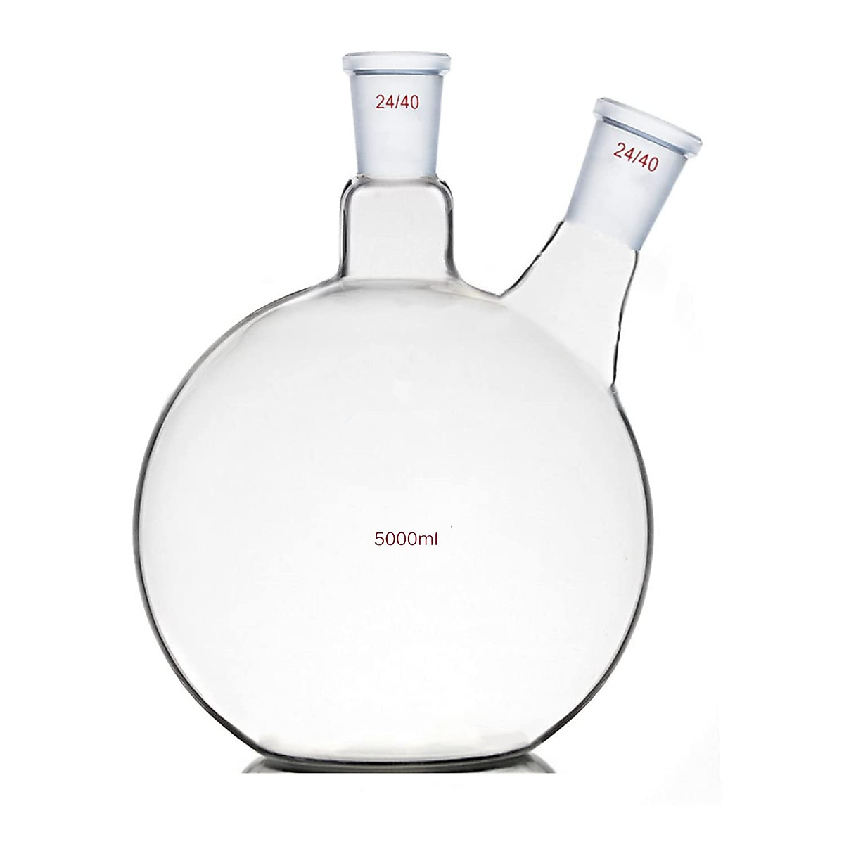 Deschem 5000ml 24/40 2-Neck Glass Flask Flat Bottom 5L Twins Necks Lab Plat Form Vessel