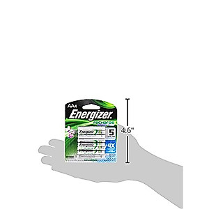 Energizer E2 Rechargeable AA Battery (2300 mAh), 1.2 Volt NiMH, 4 ct