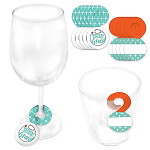 Big Dot of Happiness Medical School Grad - Doctor Graduation Party Paper Beverage Markers for Glasses - Drink Tags - Set of 24