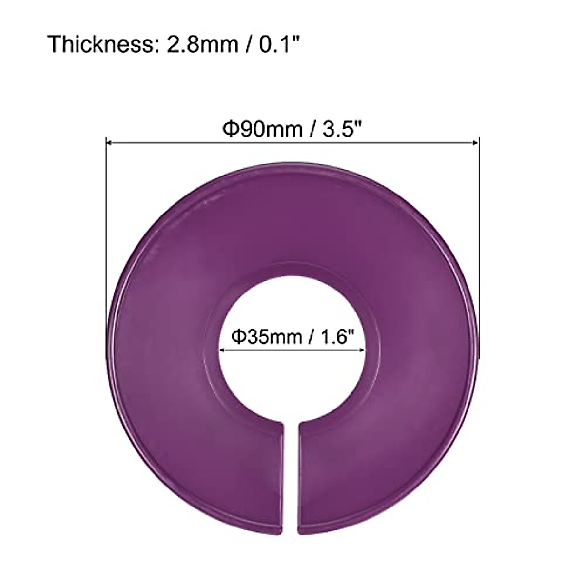 PATIKIL Clothes Dividers 10 Pack Blank Clothing Rack Size Sorting Reusable Wardrobe Round Hanger Separator, Purple