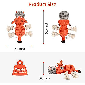 IOKHEIRA Dog Plush Toy for Large Aggressive Chewers, Indestructible Dog Squeaky Toys, Stuffed Animals Toys with Cotton Material and Crinkle Paper, Durable Chewing Toys