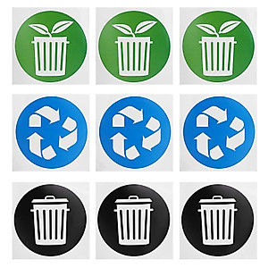 60Pcs Recycle Sticker Compost Sticker Reusable Easy to Tear and Stick Large Patterns Trash Sticker for Waste Box Recycling Station Wall Trash Can