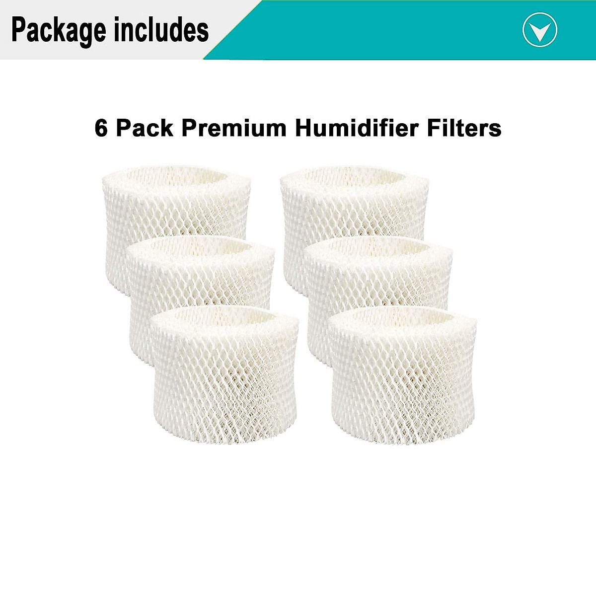 Lemige 6 Pack HAC-504 Humidifier Filters for Honeywell Humidifier HAC-504, HAC-504AW, HAC504V1, HCM350, HCM-350W, HCM-300T, HCM-315T, HCM-600, HCM-710, Replacement Filter A,
