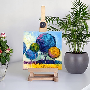 Aodaer 12 Pieces Stretched Canvas Blank Painting Canvas 6 Inch Panel Artist White Canvas Boards Triangle Square Hexagon Round Shape Canvas Frame for Acrylic Pouring Oil Painting