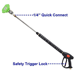 M MINGLE Turbo Nozzle for Pressure Washer, Pressure Washer Gun with Extension Wand, 10 Nozzle Tips