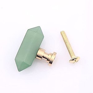 BITACS Crystal Stone Double Pointed Column Single Hole Brass Handle Drawer Wardrobe Wardrobe Door Cabinet Handle Furniture (Color : 3-Pack, Size : As The Picture Shows)