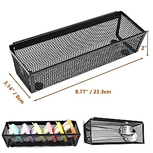 YuGtcen Silverware Organizer 6 Pcs, 8.7 Inch, Silverware Tray for Drawer for Kitchen Flatware & Utensil Storage, Mesh Drawer Dividers Cutlery Organizer in Drawer for Flatware, Spoon, Knife, Cosmetic
