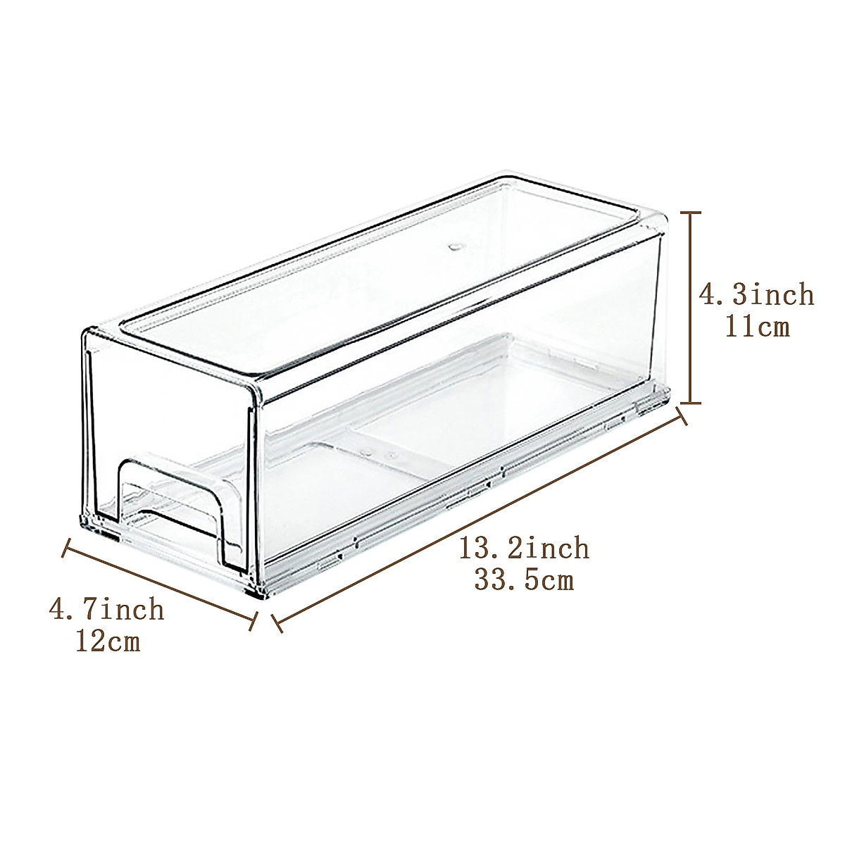 Dafape Makeup Drawer Organizer, Clear Plastic Desktop Organizer Drawer Storage Container Storage Bins for Office Vanity Countertop Cabinet Kitchen Jewelries Pen Dresser Gadgets Stackable