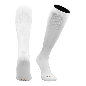 MadSportsStuff Pro Line Over the Calf Baseball Socks (White, Large)