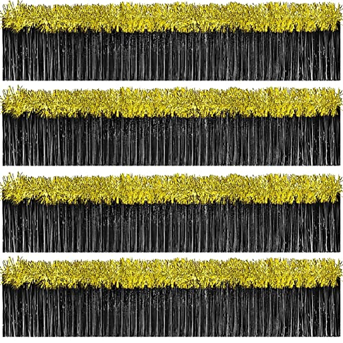 10 Pcs Graduation Parade Float Decorations, Include Foil Fringe Garland Set of 4 and Metallic Twist Garland Set of 6, Car Decorations for Congrats Grad (Black and Gold)