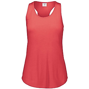 Augusta Sportswear Womens Lux Tri-Blend Tank, Red Heather, XL