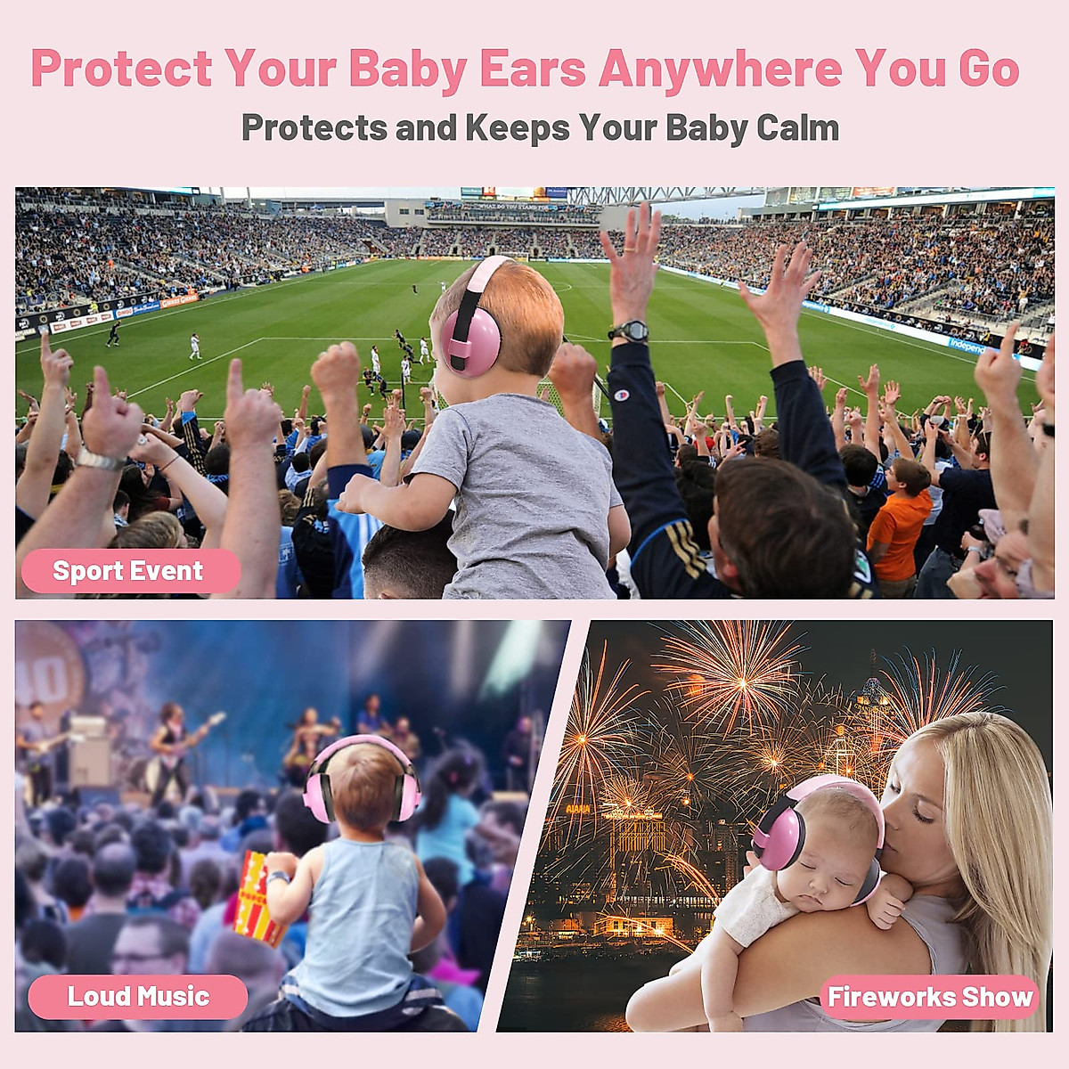 Baby Noise Cancelling Headphones, Toddler Ear Protection (0-3 Years),Baby Plane Travel Essentials,Newborns Sound Proof Ear Muffs for Flying,Infant Airplane Must Have Accessories for Hearing Protection