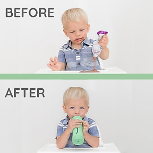 Subo Baby Food Bottle | No Mess Baby Toddler Self Feeder | Squeeze Free Design for Purees, Smoothies, Yogurt, Oatmeal, or Thickened Liquids | Reusable Silicone Washable Cup (Mint)