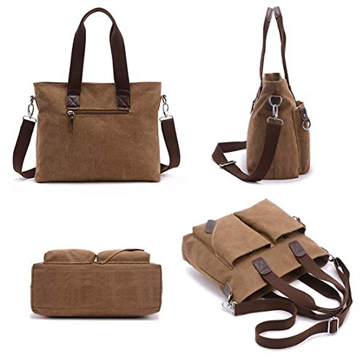 ToLFE Women Top Handle Satchel Handbags Tote Purse Shoulder Bag (Grey-(large))