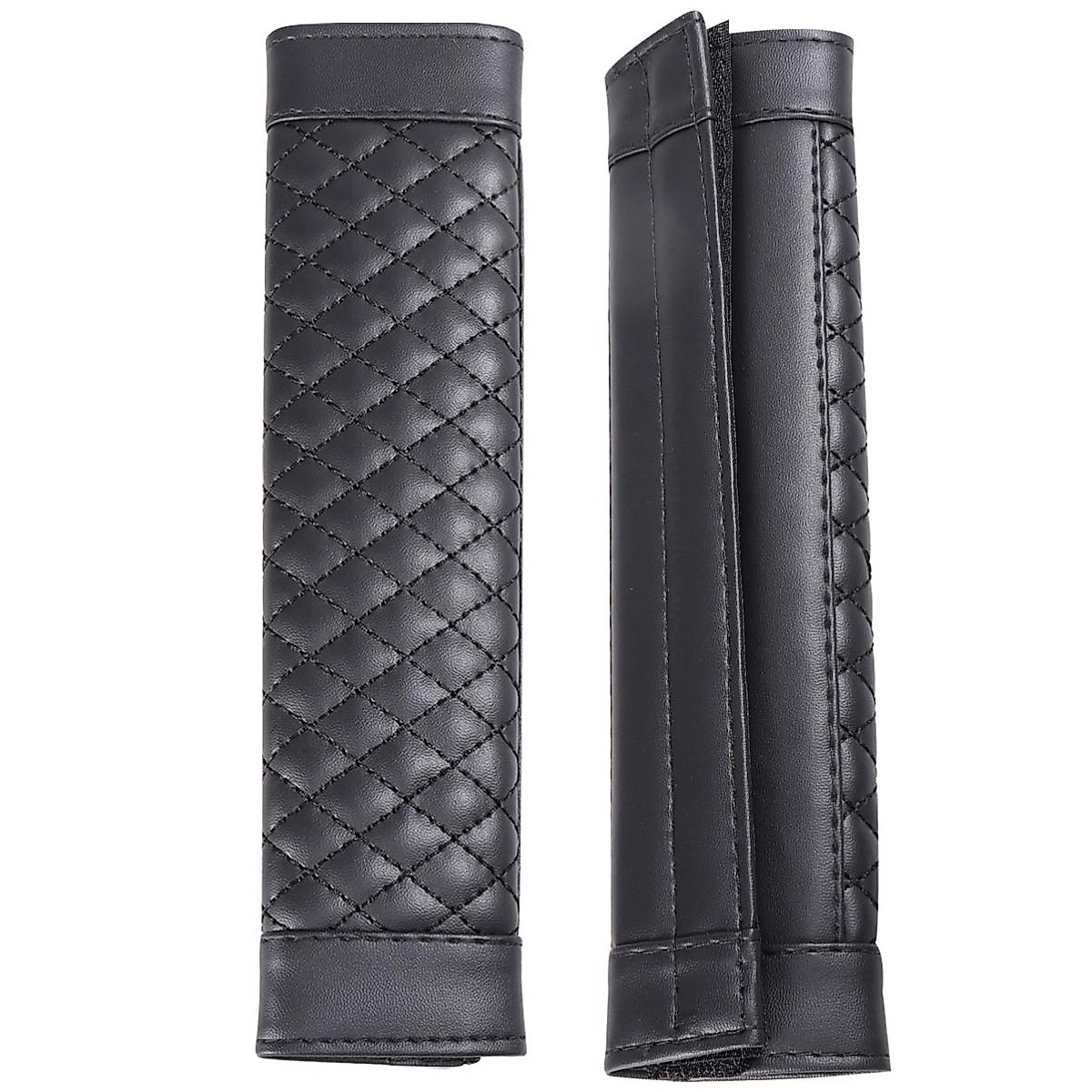 VOSAREA 2pcs Auto Car Lambskin Seatbelt,Car Shoulder Seatbelt Strap Pads Cover,Adjustable Universal Car Seat Strap Protector for Safety Driving (Black)