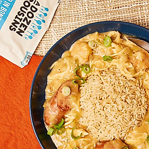 A Dozen Cousins Rice Cooked in Bone Broth Microwaveable Rice Packets | 7g Protein | Contains Collagen (Sea Salt, 8 Pack)