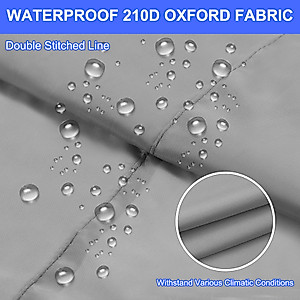 PATIKIL 90.9x90.9x11.8 inch Square Hot Tub Cover, 210D Oxford Waterproof Dustproof SPA Cover Protector Patio Furniture Covers for Hot Tub Outdoor Indoor, Gray