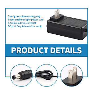 24V 3A Power Supply Adapter,100-240V AC to DC 24Volt 3A 72W Power AC/DC Adapter 5.5mm x 2.1mm DC Output Jack DC Power Supply Wall Plug for 5050 3528 LED Strip Light LED Driver CCTV Security System