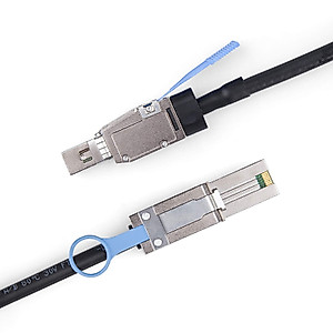 SFF-8644 to Mini SAS SFF-8088 HD Cable, 6Gbps External 26Pin SAS2.0 Hybrid Cable Attached SCSI for Raid Systems, DataCenter, Servers, Workstations and Desktops, 100-Ohm, 2-Meter(6.6-ft)