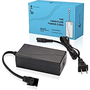 Universal Power Cord for Recliner Chair - Compact 2-Pin Power Adapter for Recliner Sofa, Lift Chair, Recliner Couch - 2A AC/DC Switching Power Supply Compatible with Most Makes & Models
