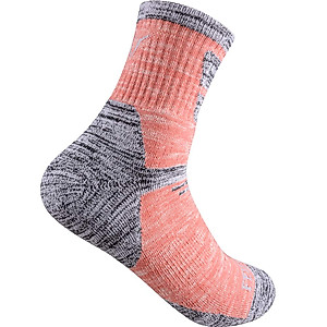 FEIDEER Women's Hiking Walking Socks, 4-Pack Outdoor Recreation Socks Wicking Cushion Crew Socks (TJ-2-4WS19104-M)