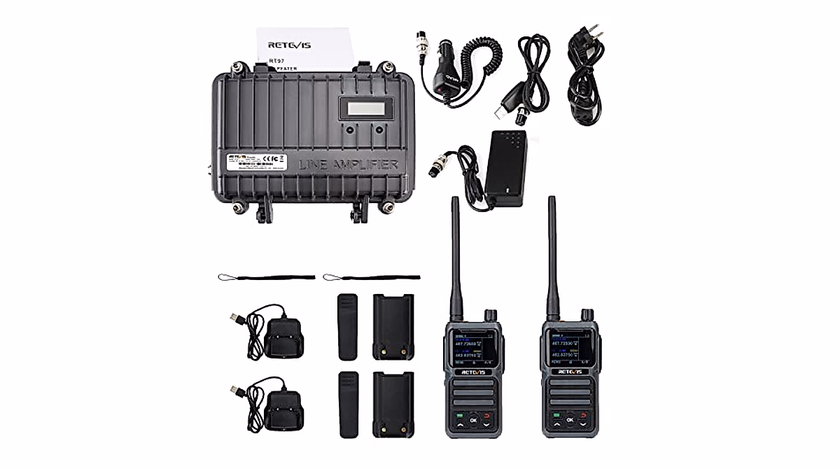 Retevis RT97 GMRS Mobile Radio Relay Communication Set, Full Duplex ...