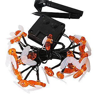 Christmas Lights,5M Solar Lights, String 20 Led Honey Bee Shape Solar Powered Fairy Lights, for Outdoor Home Garden Fence Summer Decoration