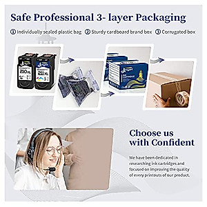 InkSpirit Remanufactured Ink Cartridge Replacement for Canon PG-210 CL-211 210XL 211XL Combo Pack for Pixma MP495 MX410 MX340 MP250 MX320 MP490 MX350 MX330 iP2702 MX420 MP280 iP2700 MX360 Printer