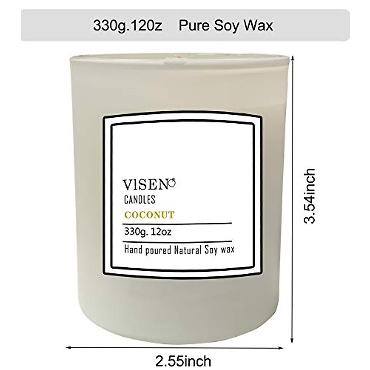 Soy Scented Candles, Natural Organic Candles for Home Scented with Thick Frosted Glass and Bamboo Wood Lid, 12 Oz/50 Hour Long-Lasting, Highly Scented Candle for Fall Decor Great Gifts(Vanilla)