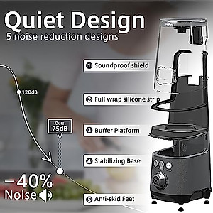 Feekaa Quiet Blender for Shakes and Smoothies, with Low Noise Soundproof and 44oz Tritan Jar, Quiet Blenders for Kitchen, Juice Blender for Fruit and Vegetable, Ice Crush, Black