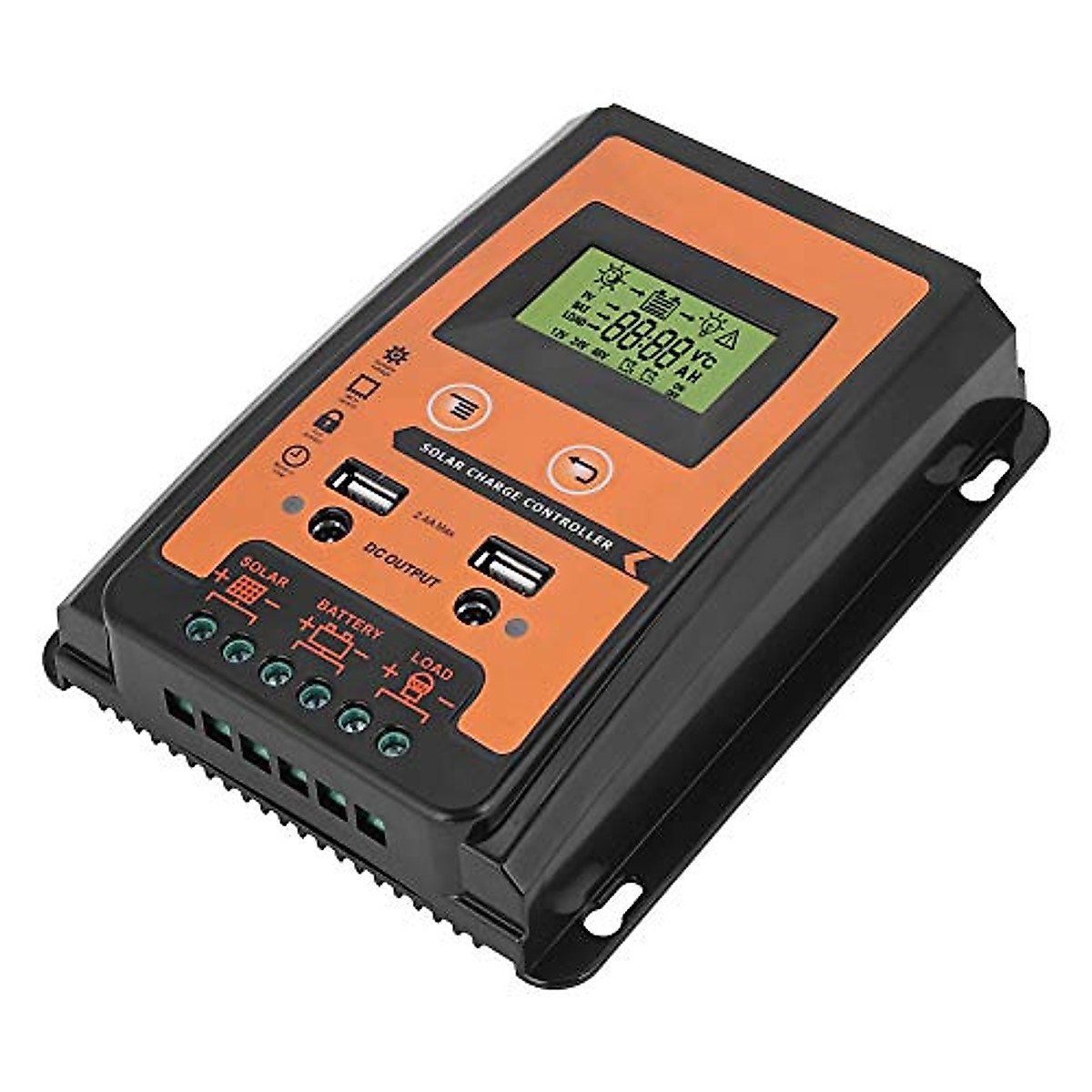 Delaman Solar Charge Controller, 30 Amp 12V/24V DC Input MPPT with LCD Display Solar Panel Regulator