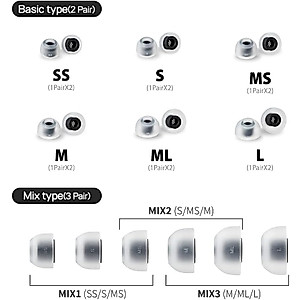 AZLA SednaEarfit MAX for Galaxy Buds 2 Pro Phantom Black (M/ML/L), Earbud Tips for Wireless Headphones, Noise Canceling Earbuds Replacement Tips, Samsung-Certified Eartips for Galaxy Buds 2 Pro