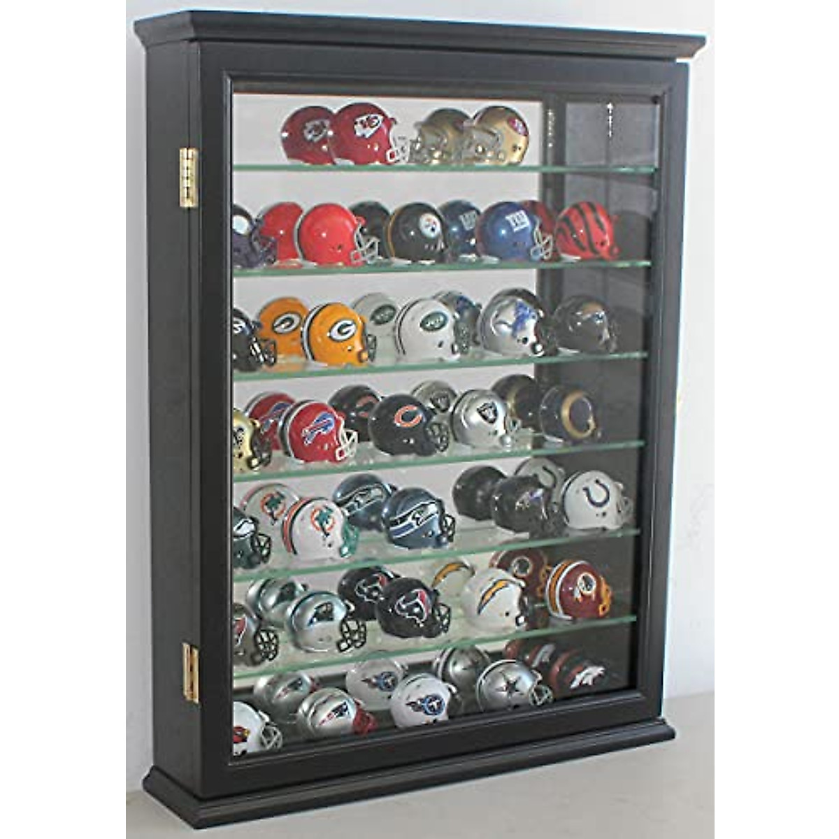 DisplayGifts Shot Glass Display Case Wall & Standing Curio Cabinet Shelf Unit Small Curio Cabinet (Black Finish)