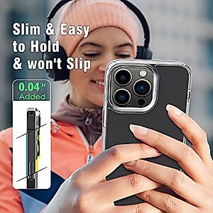 Jeywiry [7 in 1 for iPhone 14 Pro Max Case, with 2 Pcs Screen Protector ＆ 2 Pcs Camera Lens Protector, Slim Thin Shockproof Case 6.7" [Military Grade Drop Protection] [Not Yellowing] - Crystal Clear