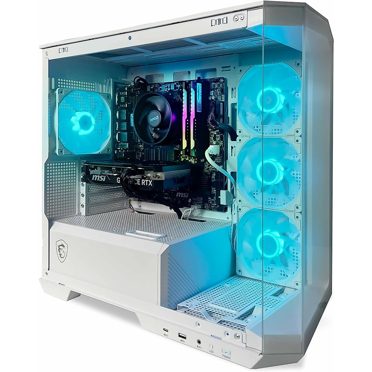 NSX GAMING ProWhite PC Gamer Ryzen 7 5700X, 16 GB (2X 8GB RAM), 1 TB SSD, RTX 3060 Ventus 2X 12GB OC, Windows 11 Home, Peripherals Includes & 1 Year Warranty