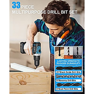 WESCO Drill Bit Set, Screwdriver Bit Set, 201-Piece Impact Driver Bit Set, Tools for Men, Drill Bits for Wood Metal Cement Drilling and Screwdriving, Gift for Men