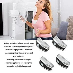 4 Pack Power Save Smart Energy Saver Device, 90V-250V 30KW Electricity Saving Box, Power Saving Box Electricity Reducer, Power Factor Saver House Voltage Stabilizer Energy Saving Device(US)