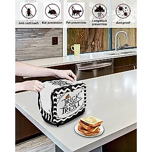 Toaster Dust Cover 2 Slice, Halloween Pumpkin Cobweb Black Ripple Bread Maker Cover Toasters Covers for Fingerprint Protector Washable Kitchen Small Appliance Cover 12x11x8in