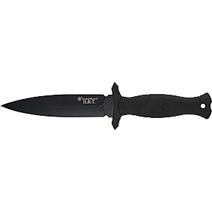 Smith & Wesson 10.5 in High Carbon SS Fixed Blade Knife with 5.5 in False Edge Blade for Outdoor Tactical Survival and EDC, Black