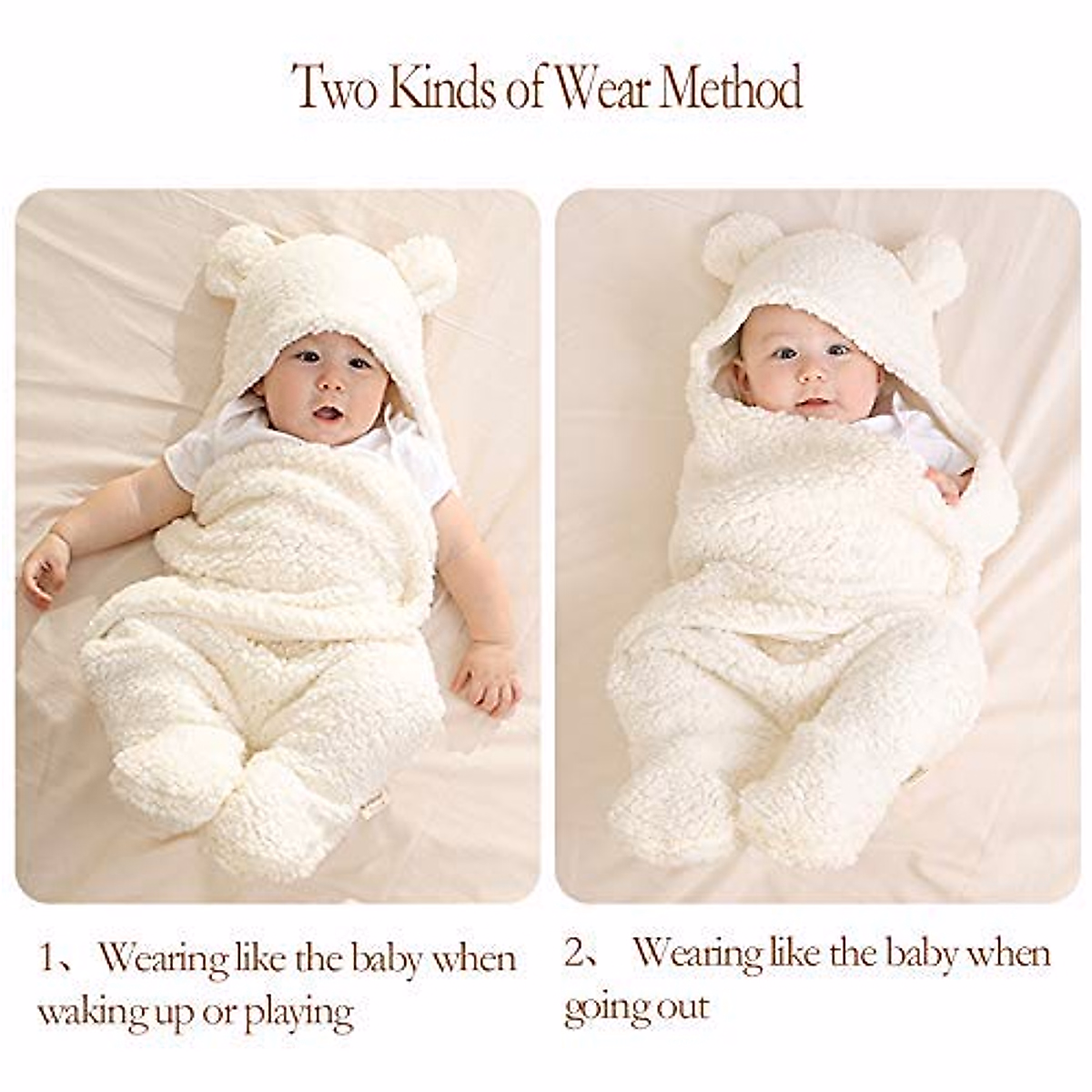Baby Swaddle Blanket Boys Girls Cute Cotton Plush Receiving Blanket Soft Newborn Sleeping Wraps for Infant 0-6 Months