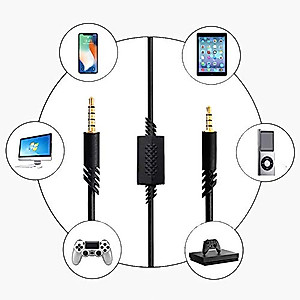 Meijunter Cable for Astro A10/A40 Wired Gaming Headset - Inline Mute 3.5mm Male Extension Wire 2m/6.5 ft,Black
