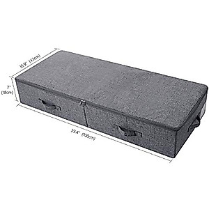 iwill CREATE PRO Large Under the Bed Storage Container for Duvets, Blankets Bedding Accessories, Black Gray