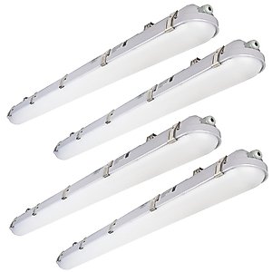 DAKASON 4-Pack LED Vapor Tight Light 40W (80W Eq.) 4200lm, 4FT Outdoor Shop Light Waterproof 5000K IP65 100-277V LED Vapor Proof Fixture for Parking Garage Car Wash Warehouse UL Listed