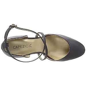 Capezio Women's X-Strap Pump, Black, 8.5 M US
