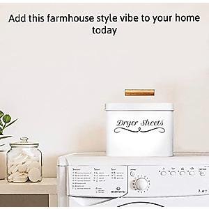 Dryer sheet holder Dispenser Box Container | Modern farmhouse dryer sheet container for laundy room accesories and decor with lid| White