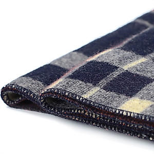 Scarf for Men Fall Winter Warm Scarves Soft Tassel Cashmere Feel Scarf Navy & Beige & Red