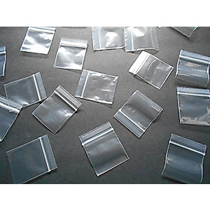 Mini Poly Bags (1.5"x1.5") Small Plastic Baggies, Thick 2mil, Colorful Rave Party Pouches (1515) Tiny Ziplock Dime Bag (500, Clear)