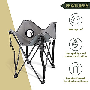 ARROWHEAD OUTDOOR 26” (66cm) Heavy-Duty Portable Camping Folding Table, 2 Cup Holders, Compact, Square, Carrying Case Included, Steel Frame, High-Grade 600D Canvas, USA-Based Support
