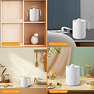 OCTAVO 2 Cup Rice Cooker Mini Small Size 5 Preset Function with 4/6/8 Delay Timer, 1.0L Rice Cooker with Portable Handle, Simplicity Glass Lid Small Rice Cooker for 1-2 People, Personal Rice maker